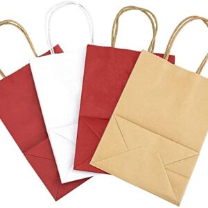 Elegant Supply Solid Print Holiday Gift Twisted Handles Kraft Paper Bags in Bulk, Multipurpose use, Suitable for Every Occasion, 10 X 5 X 13, Ruby Red