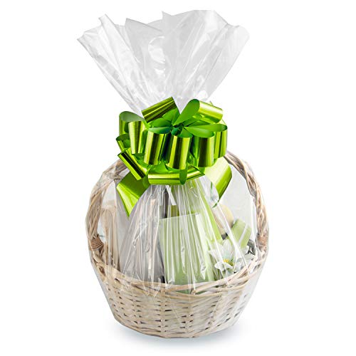 Morepack Cellophane Bags,16x24 Inch 20 PCS Cellophane/Cello Wrap for Gift Baskets, Clear Basket Bags