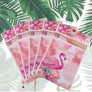 Elwish 24pcs Treat Bags Party Favor Bags Flamingos Bags Plastic Gift Bags Drawstring Bags Candy Goodies Bags Gift Wrapping Package for Birthday Party Wedding Baby Shower Bridal Shower