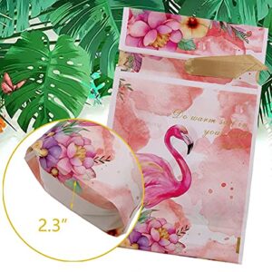 Elwish 24pcs Treat Bags Party Favor Bags Flamingos Bags Plastic Gift Bags Drawstring Bags Candy Goodies Bags Gift Wrapping Package for Birthday Party Wedding Baby Shower Bridal Shower