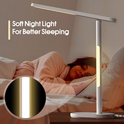 BEYONDOP LED Desk Lamp, Eye-Caring Desk Lamps for Home Office,1000Lum Super Bright Dimmable Brightness Desk Light with Night Light & Auto Timer,Table lamp for Reading,Studying,Working