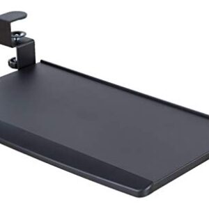 Stand Steady Clamp On Keyboard Tray | Keyboard Shelf - Small Size - Easy Install - No Need to Drill into Desk! Retractable to Slide Under Desktop | Great for Home or Office!