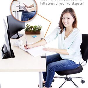 Stand Steady Clamp On Keyboard Tray | Keyboard Shelf - Small Size - Easy Install - No Need to Drill into Desk! Retractable to Slide Under Desktop | Great for Home or Office!