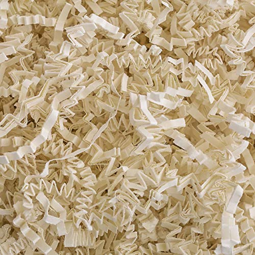 MagicWater Supply Crinkle Cut Paper Shred Filler (1/2 LB) for Gift Wrapping & Basket Filling - Light Ivory