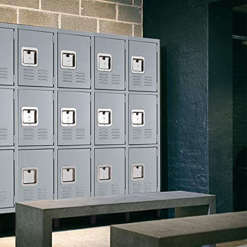 INTERGREAT Metal Locker for School Office Gym Metal Storage Locker Cabinet for Employees Students Steel Locker Triple Tier with 3 Door Grey