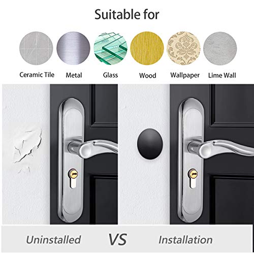 Door Stopper Wall Protector, KEESMIX 10 PCS 1.57 Inch Door Bumper, Black, Silicone Wall Protector, Door Knob Guard, Self Adhesive 3M Sticker, Doorknobs, Refrigerator Door, Cabinets