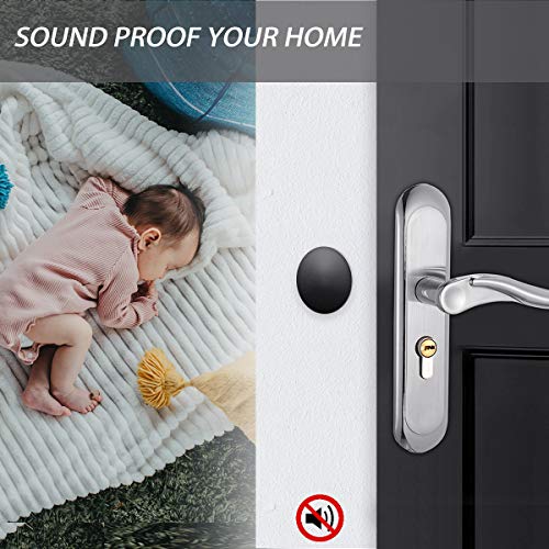 Door Stopper Wall Protector, KEESMIX 10 PCS 1.57 Inch Door Bumper, Black, Silicone Wall Protector, Door Knob Guard, Self Adhesive 3M Sticker, Doorknobs, Refrigerator Door, Cabinets