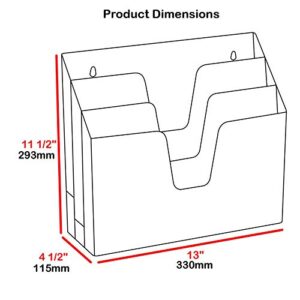 Acrimet Horizontal Triple File Folder Holder Organizer (Solid Green Color)