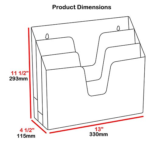 Acrimet Horizontal Triple File Folder Holder Organizer (Solid Green Color)