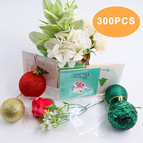 Edvision 300Pcs 4" x 6" Poly Cellophane Bags, 1.4Mil Thick Transparent OPP Cello Bags, Self Sealing Resealable Small Plastic Bags for Packing Snacks, Candies, Candle, Soap, Jewelry, Cards