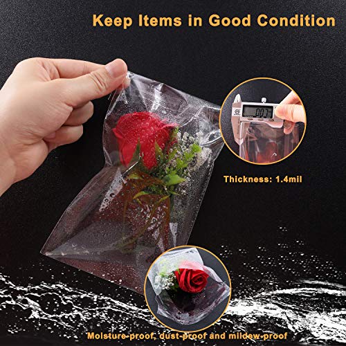 Edvision 300Pcs 4" x 6" Poly Cellophane Bags, 1.4Mil Thick Transparent OPP Cello Bags, Self Sealing Resealable Small Plastic Bags for Packing Snacks, Candies, Candle, Soap, Jewelry, Cards