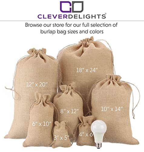 CleverDelights 18" x 24" Burlap Bags with Drawstring - 2 Pack