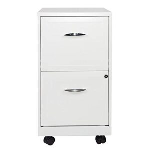 Scranton & Co 2 Drawer Steel Mobile File Cabinet in Pure White