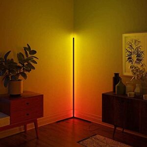 xianfei corner floor lamp nordic decoration home floor lamps for living room night light dimming standing lamp bedroom decor floor light, rgb remote control discoloration (black)