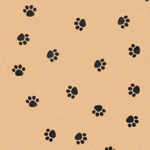 Printed Tissue Paper for Gift Wrapping with Design (Dog Paw Print - Tan), 24 Large Sheets (20x30)