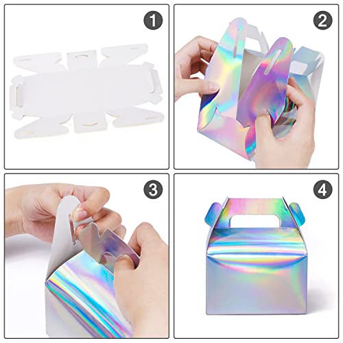 SZYCHEN 10 pcs/holographic gift box cake candy biscuit packaging portable carton for wedding and birthday parties