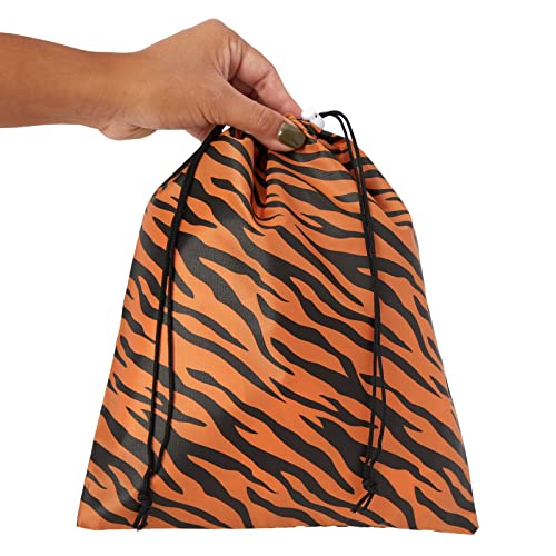 BLUE PANDA Drawstring Bags for Kids Birthday Safari Jungle Party (10x12 In, 12 Pack)