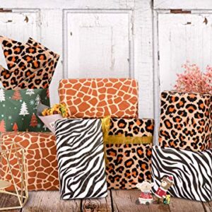 Whaline Animal Skin Print Tissue Paper 90 Sheet Leopard Zebra Giraffe Print Tissue Paper 3 Styles Patterned Wrapping Paper Gift Tissue Paper Assortment for Birthday Holiday Bags, 14 x 20"