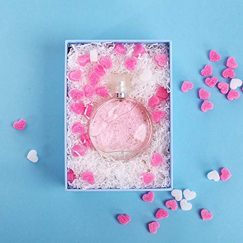 500 Pieces Gift Box Filler Shreds Mini Heart Foam Beads Gift Basket Filler Bedding Pearl Wool Material by EORTA for Crafts DIY Package Packing Decoration Party Wedding Supply, Pink