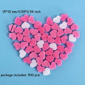 500 Pieces Gift Box Filler Shreds Mini Heart Foam Beads Gift Basket Filler Bedding Pearl Wool Material by EORTA for Crafts DIY Package Packing Decoration Party Wedding Supply, Pink