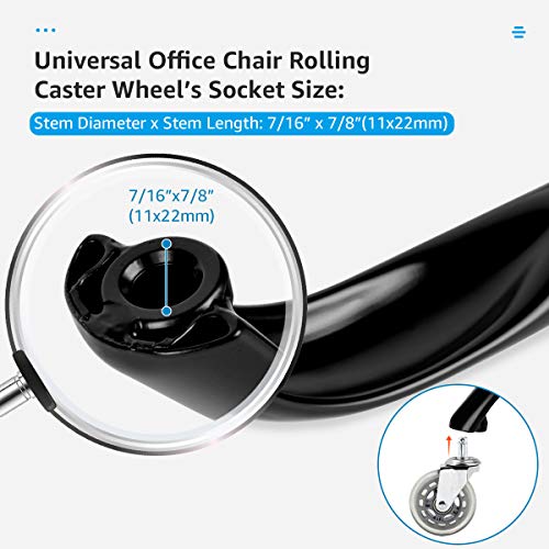 Mastery Mart Office Chair Base Replacement, 28 Inch Heavy Duty(2500 Lbs) Metal Leg, Reinforced to Repair Swivel Gaming Chair Bottom Part with Universal Caster and Gas Cylinder Size (Matte Black)