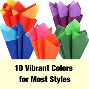 Simetufy 60 Sheets Tissue Paper For Gift Bags, 10 Bold Colored Tissue Paper for Crafts, Art Tissue Paper Bulk, Gift Tissue Paper for Gift Wrapping, 20 x 20 Inch