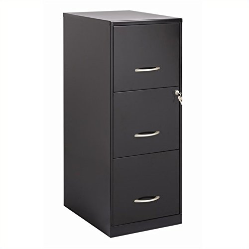 Scranton & Co 3 Drawer Letter File Cabinet in Black