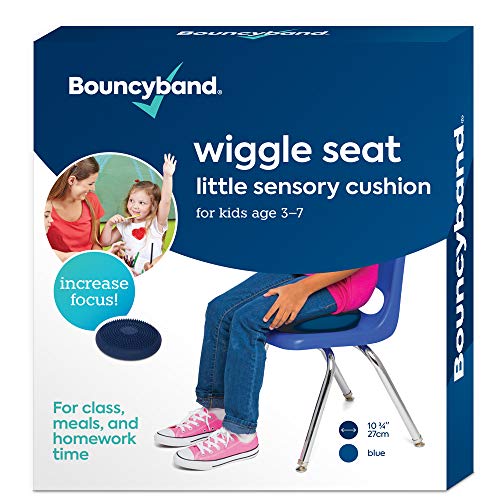 Bouncyband — Wiggle Seat, 1 Pack — Blue, 10.75” D – Little Sensory Cushion for Kids Ages 3-7 — Promotes Active Learning, Improves Student Productivity, Includes Easy-Inflation Pump