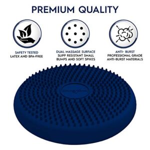 Bouncyband — Wiggle Seat, 1 Pack — Blue, 10.75” D – Little Sensory Cushion for Kids Ages 3-7 — Promotes Active Learning, Improves Student Productivity, Includes Easy-Inflation Pump