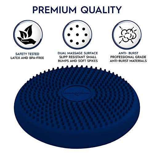 Bouncyband — Wiggle Seat, 1 Pack — Blue, 10.75” D – Little Sensory Cushion for Kids Ages 3-7 — Promotes Active Learning, Improves Student Productivity, Includes Easy-Inflation Pump