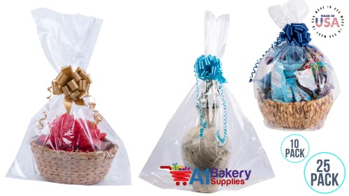 A1 Bakery Supplies 10 Pack BOPP Clear Cello Cellophane Bags Gift Basket Package Flat Gift Bags BOPP Bags (Flat, 9 x 20)