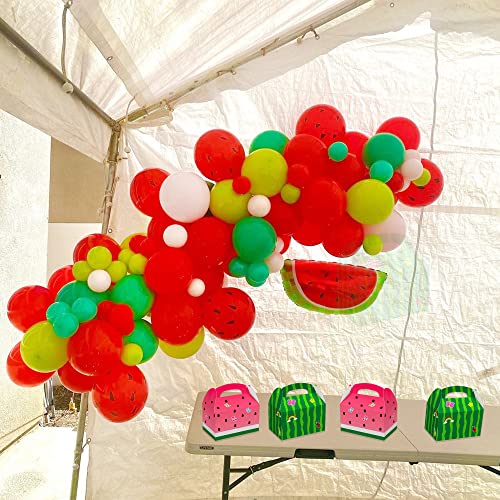 16 Pcs Cartoon Melon Party Candy Bags, Goodie Gift Boxes for Kids Boys Girls J Watermelon Birthday Party Supplies Decorations Favors