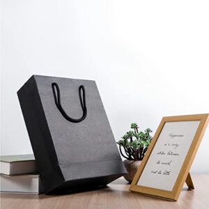 Katfort Medium Size Black Gift Bags 24pcs, Black Gift Bag with Handle 7.5''×3.1''×10.2'', Kraft Paper Bags Bulk for Gift, Party Favor Bag, Shopping Bag, Retail Bag