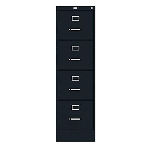 Scranton & Co 4 Drawer 22" Deep Letter File Cabinet in Black, Fully Assembled