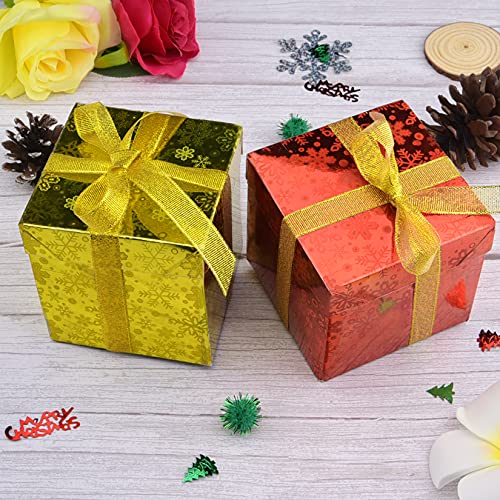 Hapeper 4 Rolls 3/5 Inch Metallic Glitter Ribbons for Gift Wrapping Crafts Birthday Wedding Pary Decoration , 100 Yards in Total (Golden)