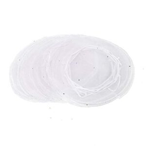 Dealglad Bezall 100Pcs White Organza Tulle Circles with Drawstring, 9.8 Inch Round Organza Bags Jewelry Candy Pouch Christmas Wedding Party Favor Gift Bags