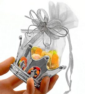 jc hummingbird jchb 24 pieces fillable silver crown with pouch party favors