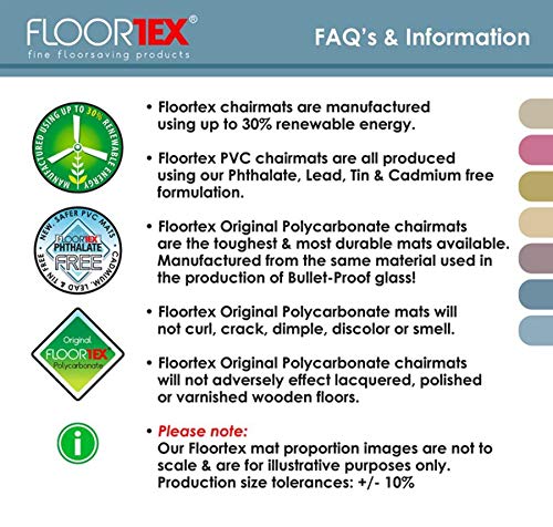 Floortex Polycarbonate XXL Office Mat 60" x 60" for Hard Floors, Clear (FR1215015019ER)