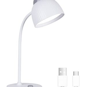 PULRELAS Cordless LED Desk Lamp, Gooseneck Table Lamp, Knob Dimming Desk Light, Rechargeable Eye-Caring Study Lamp for Home Office.