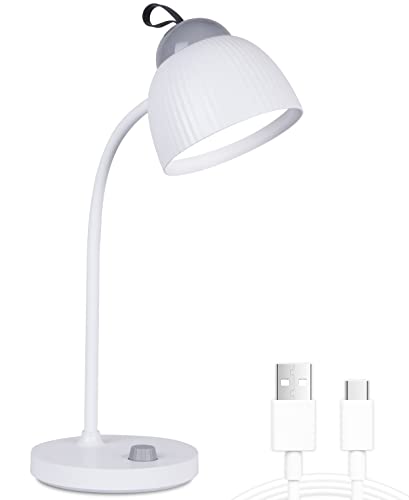 PULRELAS Cordless LED Desk Lamp, Gooseneck Table Lamp, Knob Dimming Desk Light, Rechargeable Eye-Caring Study Lamp for Home Office.