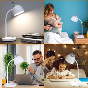 PULRELAS Cordless LED Desk Lamp, Gooseneck Table Lamp, Knob Dimming Desk Light, Rechargeable Eye-Caring Study Lamp for Home Office.