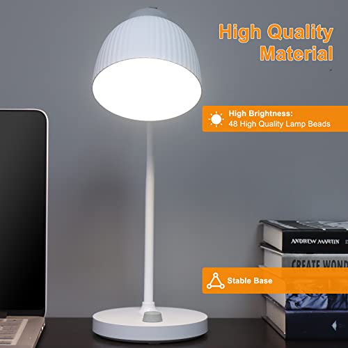 PULRELAS Cordless LED Desk Lamp, Gooseneck Table Lamp, Knob Dimming Desk Light, Rechargeable Eye-Caring Study Lamp for Home Office.