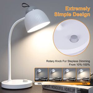 PULRELAS Cordless LED Desk Lamp, Gooseneck Table Lamp, Knob Dimming Desk Light, Rechargeable Eye-Caring Study Lamp for Home Office.