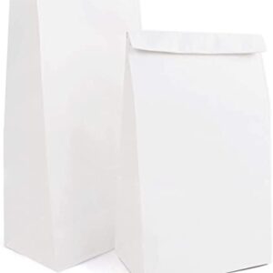 Kslong Small White Paper Bags, 50PCS Mini Paper Treat Bags for Party Favors, Paper Lunch Bags Bulk for Sandwich, Popcorn, Snack, Cookies, Gift Wrapping 1 LB 3.5x2.2x6.7” bolsas de papel (White 2)