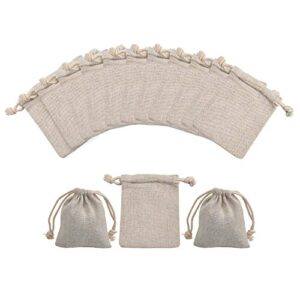 Calary 50pcs Double Canvas Drawstring Gift Bag Cotton Pouch Gift Sachet Bags Muslin Bag Reusable Tea Bag 5x7 Inch