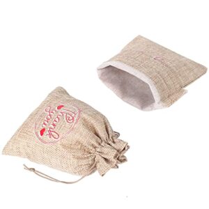 WEWIVODA Burlap Bags, 20 Packs 5"x7" Thank You Burlap Gift Bags Drawstring Candy Pouches Party Favor Linen Pockets for Wedding Birthday Easter Thanksgivings Christmas New Year (Thank You-E, 5''x7'')