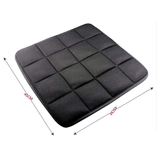 DGQ Natural Bamboo Charcoal Non-Slip Seat Cushion 17.7" 17.7"- Home Office Car Chair Cover Pad Mat (Pack of 1，Black)