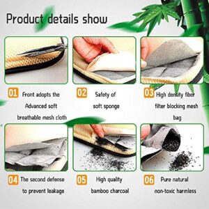 DGQ Natural Bamboo Charcoal Non-Slip Seat Cushion 17.7" 17.7"- Home Office Car Chair Cover Pad Mat (Pack of 1，Black)