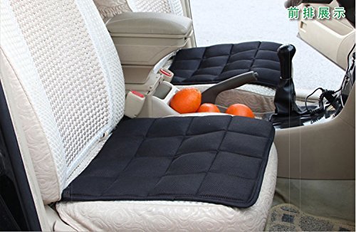 DGQ Natural Bamboo Charcoal Non-Slip Seat Cushion 17.7" 17.7"- Home Office Car Chair Cover Pad Mat (Pack of 1，Black)