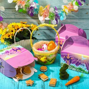 Lincia 48 Pcs Easter Treat Box Religious Candy Container Paper Gift Gable Boxes He Is Risen Boxes with Handles for Candy Cookies Easter School Party Favors, 5.91 x 3.54 x 3.54 Inch